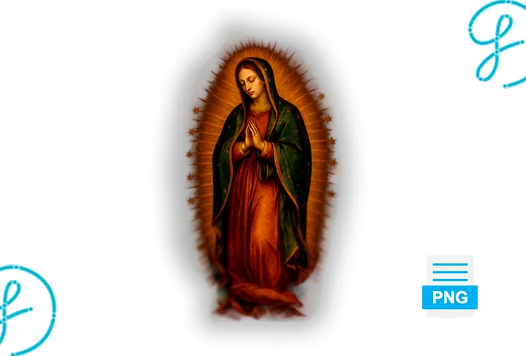 Virgen de Guadalupe en semitonos para DTF y PNG gratis | Diseñosgratis.com